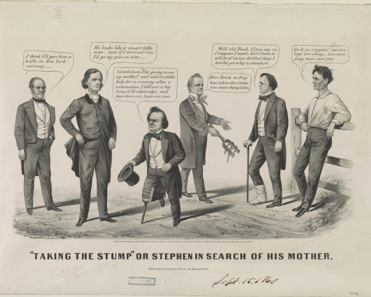 Print: Taking The Stump Or Stephen In Search Of His Mother, 1860 ...