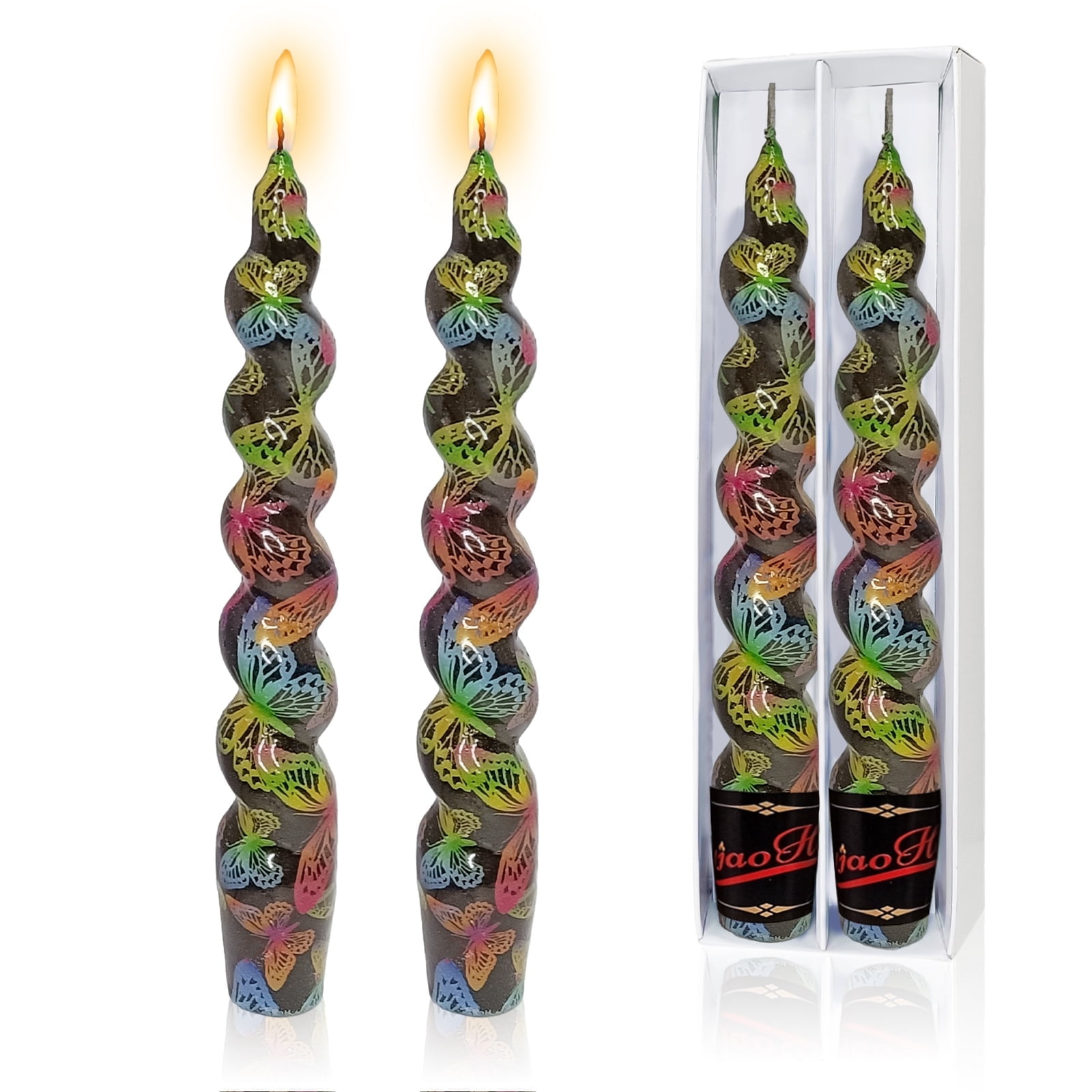 Print Taper Candle Spiral Candlesticks - Set of 2 Handmade Twisted ...