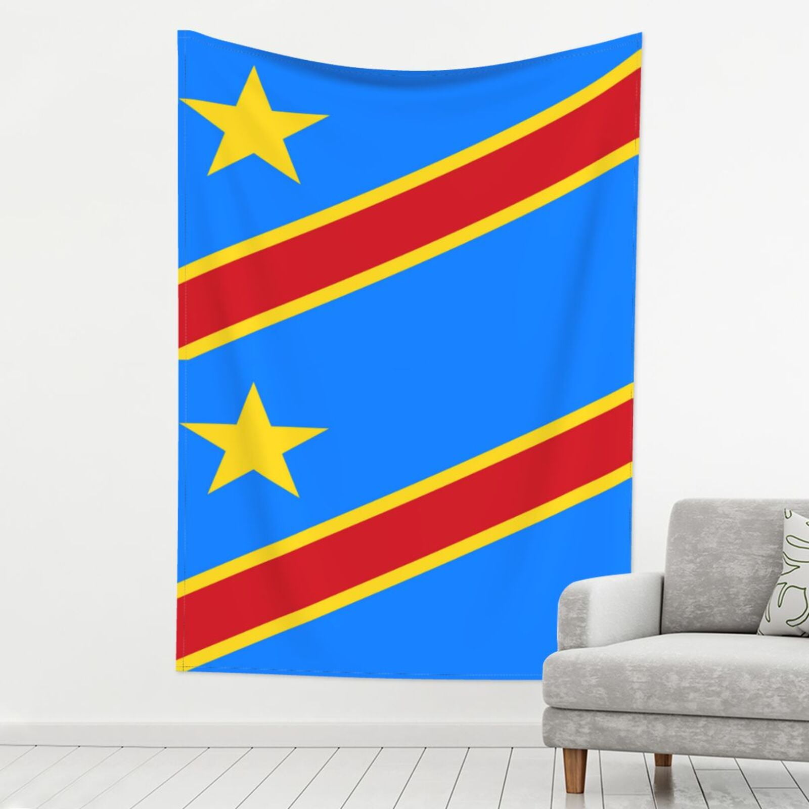 Print Tapestry Congo Flag Tapestry Wall Hanging Decor For Living Room ...