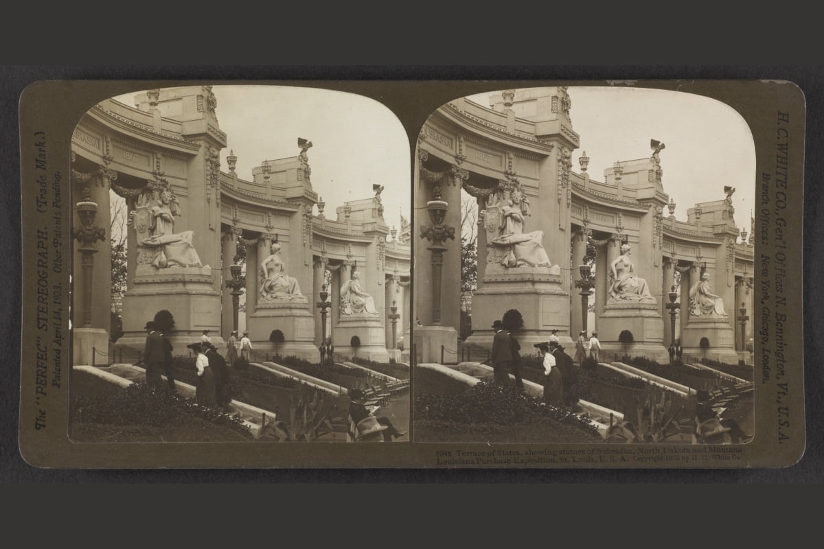 Print: Terrace Of States, Showing Statues Of Nebraska, North Dakota And ...