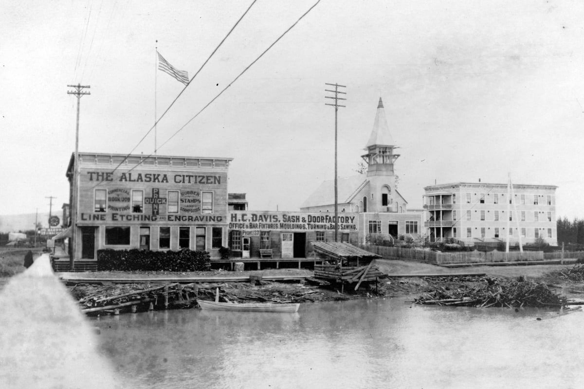 Print: The Alaska Citizen Building, circa 1900 - Walmart.com