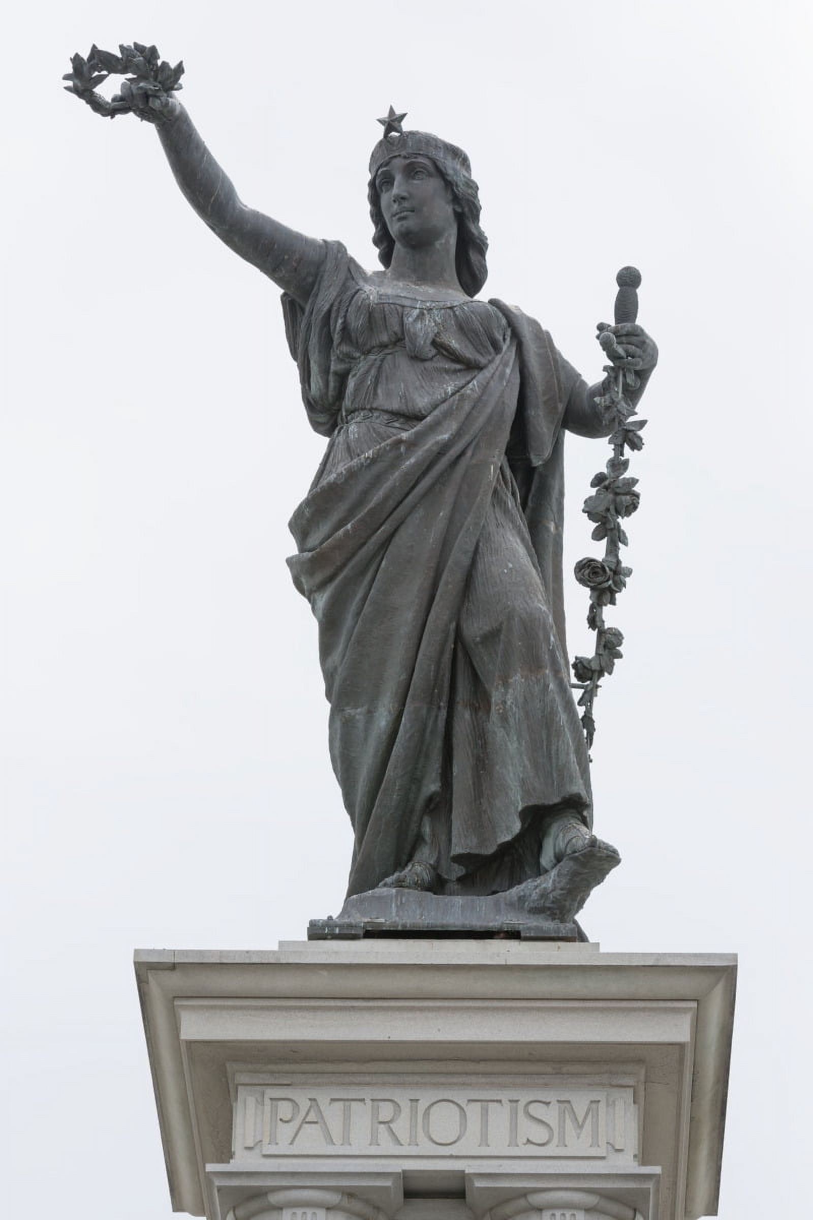 Print: The Female Form Of Victory Surmounts The Texas Heroes Monument ...