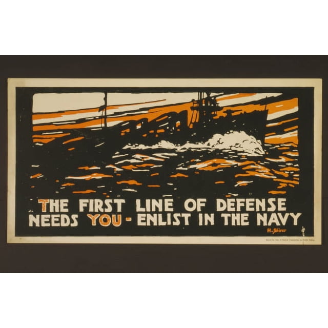 Print: The First Line Of Defense Needs You - Enlist In The Navy, circa ...