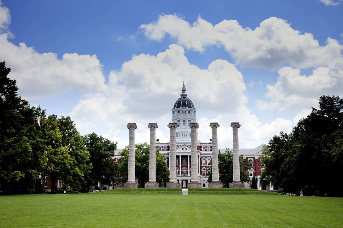 Print: The Francis Quadrangle, Columns And Main Building, University Of ...