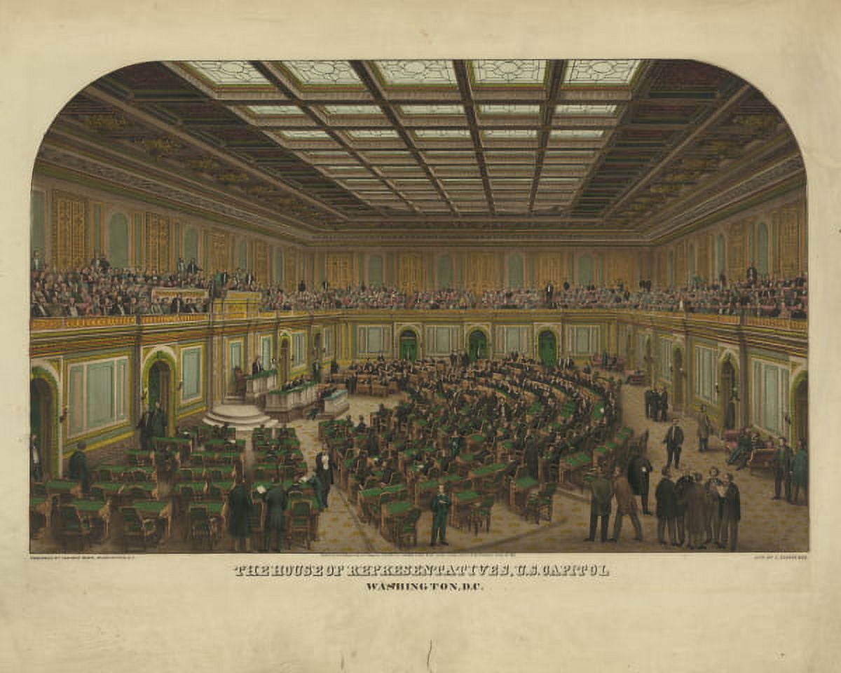 Print: The House Of Representatives, U.S. Capitol, Washington, D.C ...