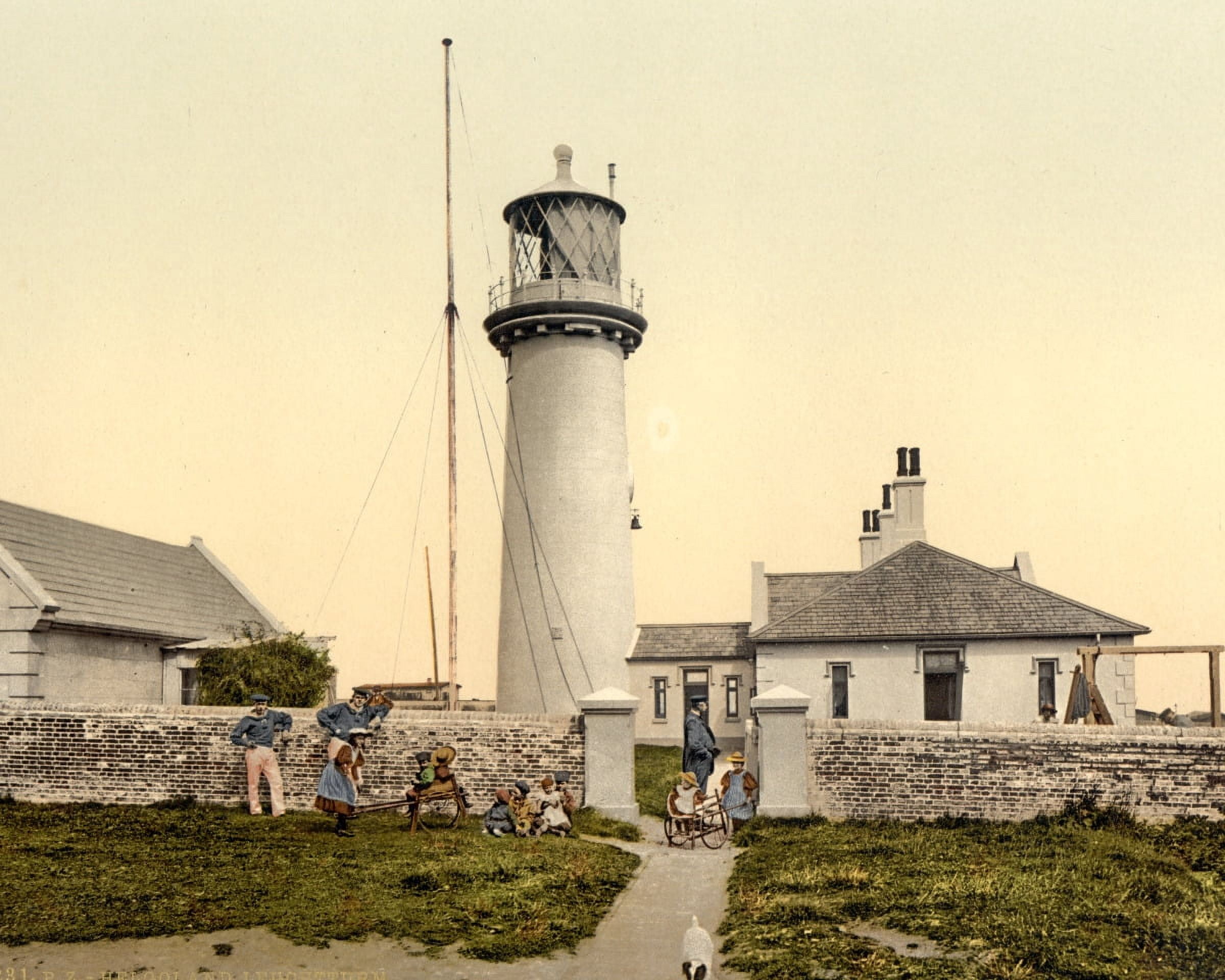 Print: The Lighthouse, Helgoland, Germany, circa 1890 - Walmart.com