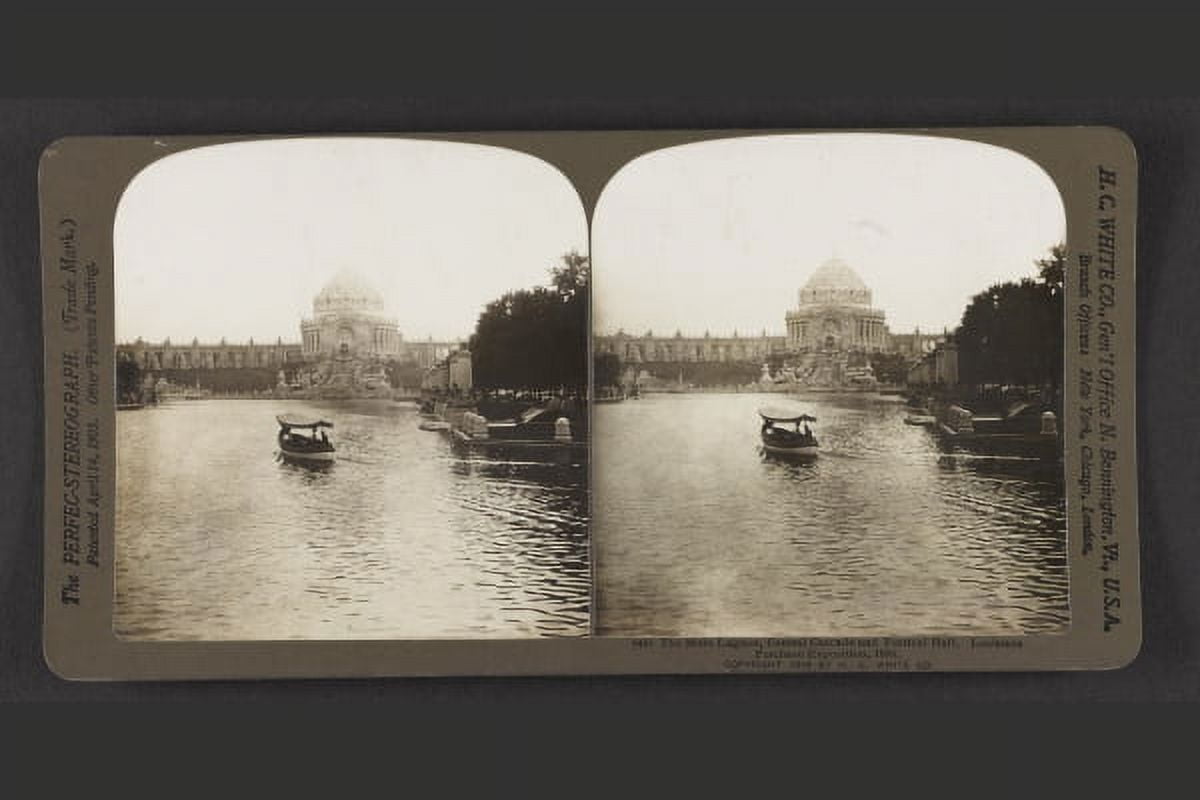 Print: The Main Lagoon, Central Cascade, And Festival Hall, Louisiana ...