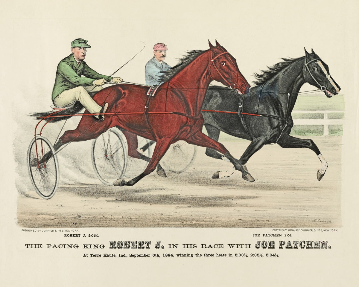 Print: The Pacing King Robert J. In His Race With Joe Patchen: At Terre ...