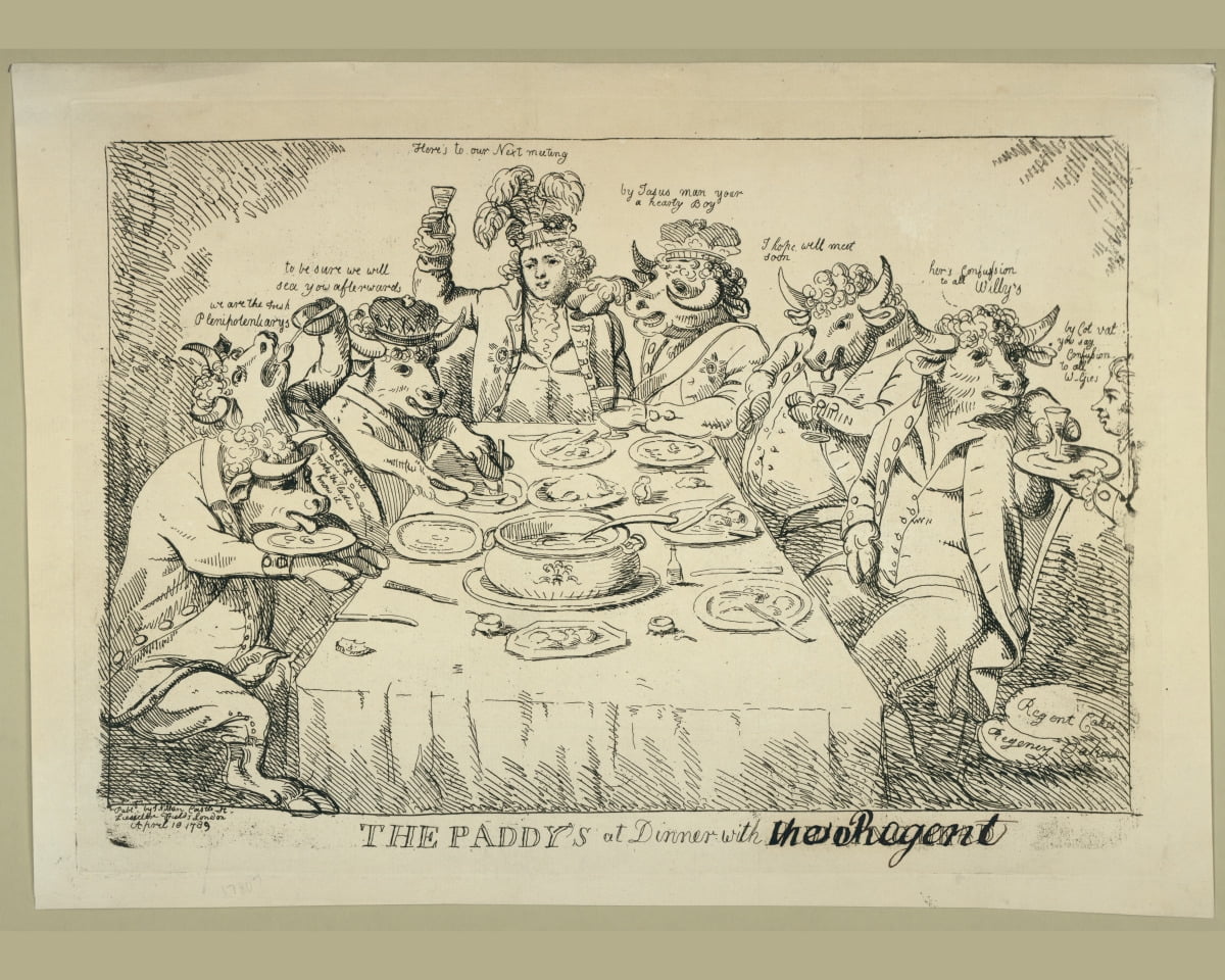 Print: The Paddy's At Dinner With Puddinghead The Regent, 1789 ...