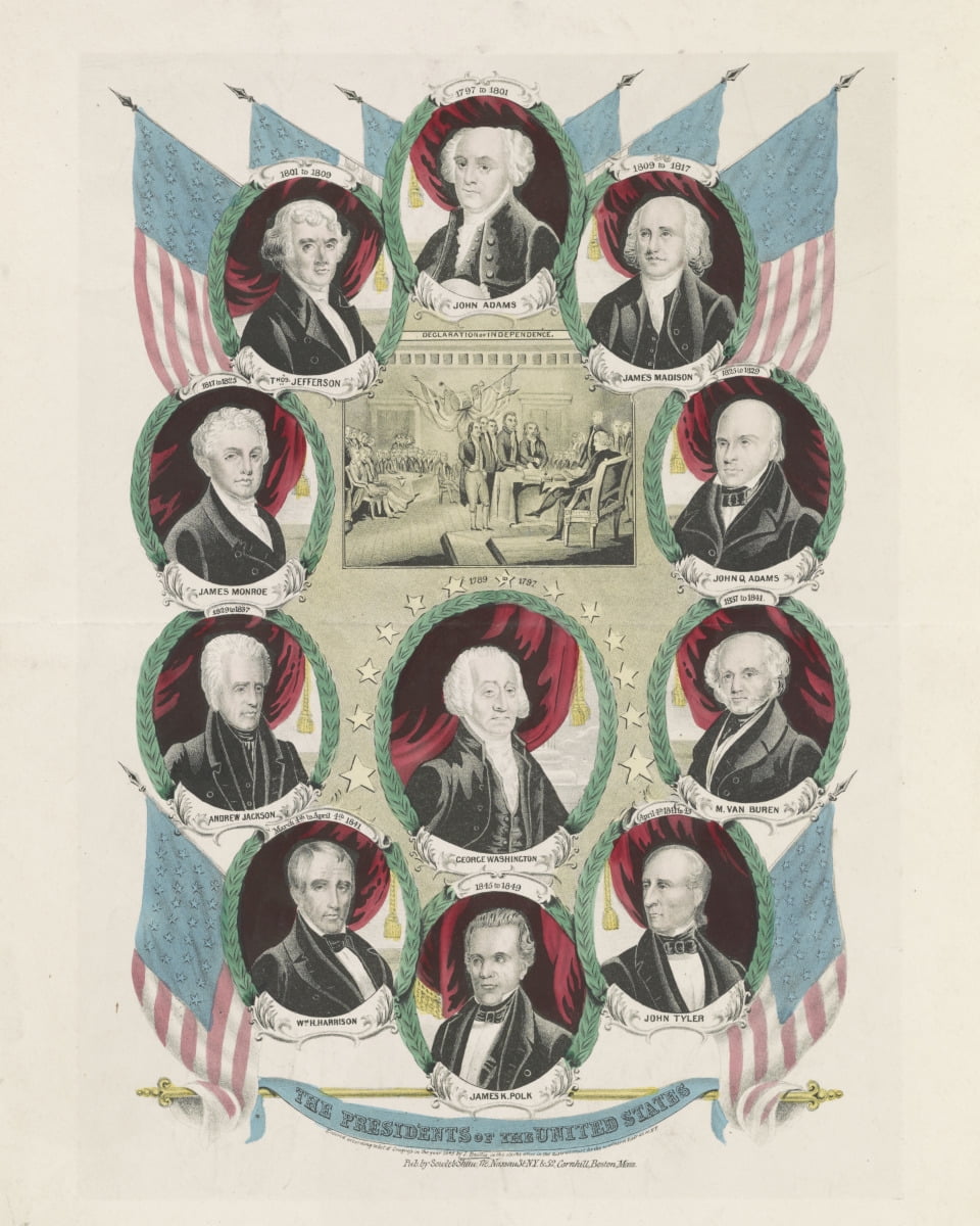 Print: The Presidents Of The United States, 1845 - Walmart.com