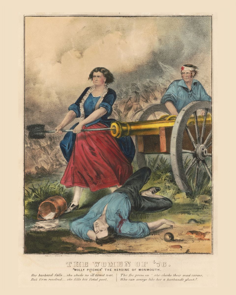 Print: The Women Of '76: Molly Pitcher The Heroine Of Monmouth, circa ...