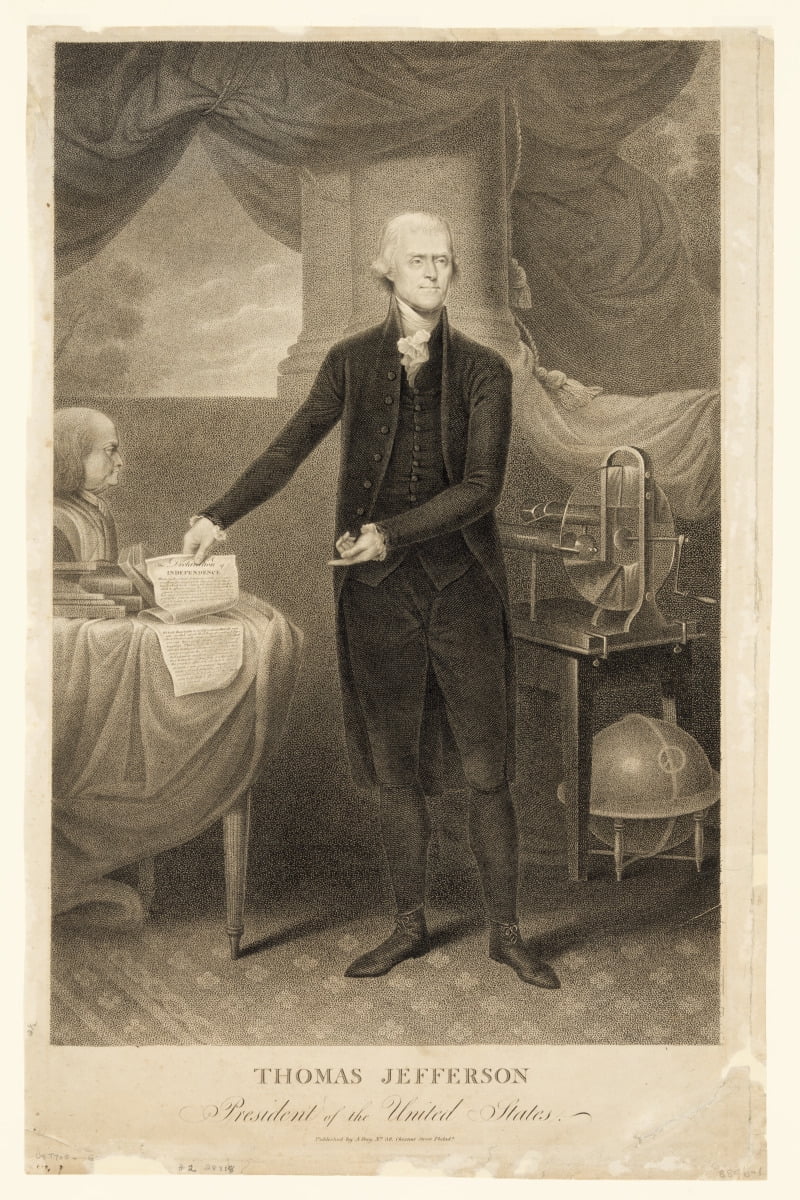 Print: Thomas Jefferson, President Of The United States, circa 1801 ...