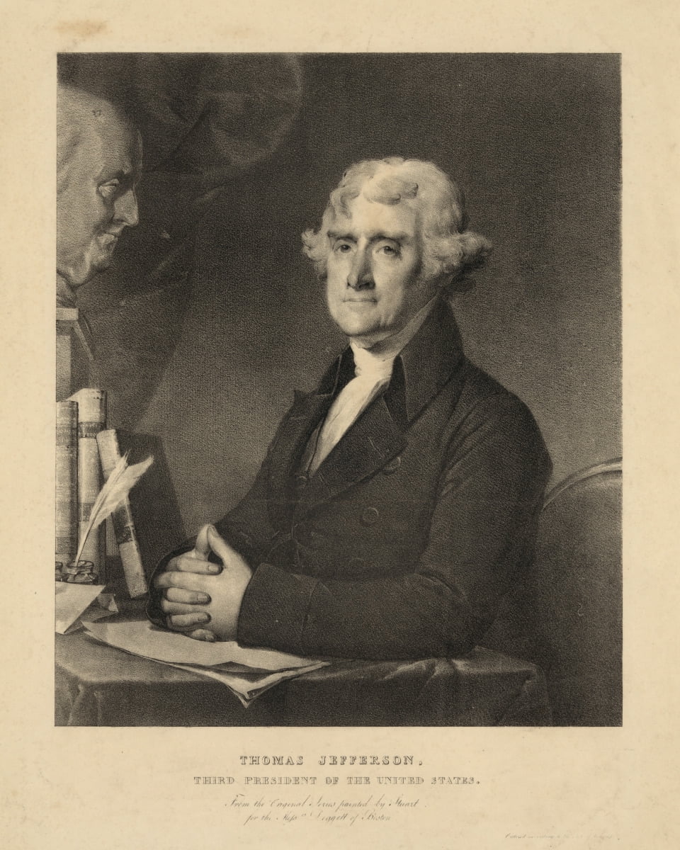 Print: Thomas Jefferson, Third President Of The United States, 1825 ...