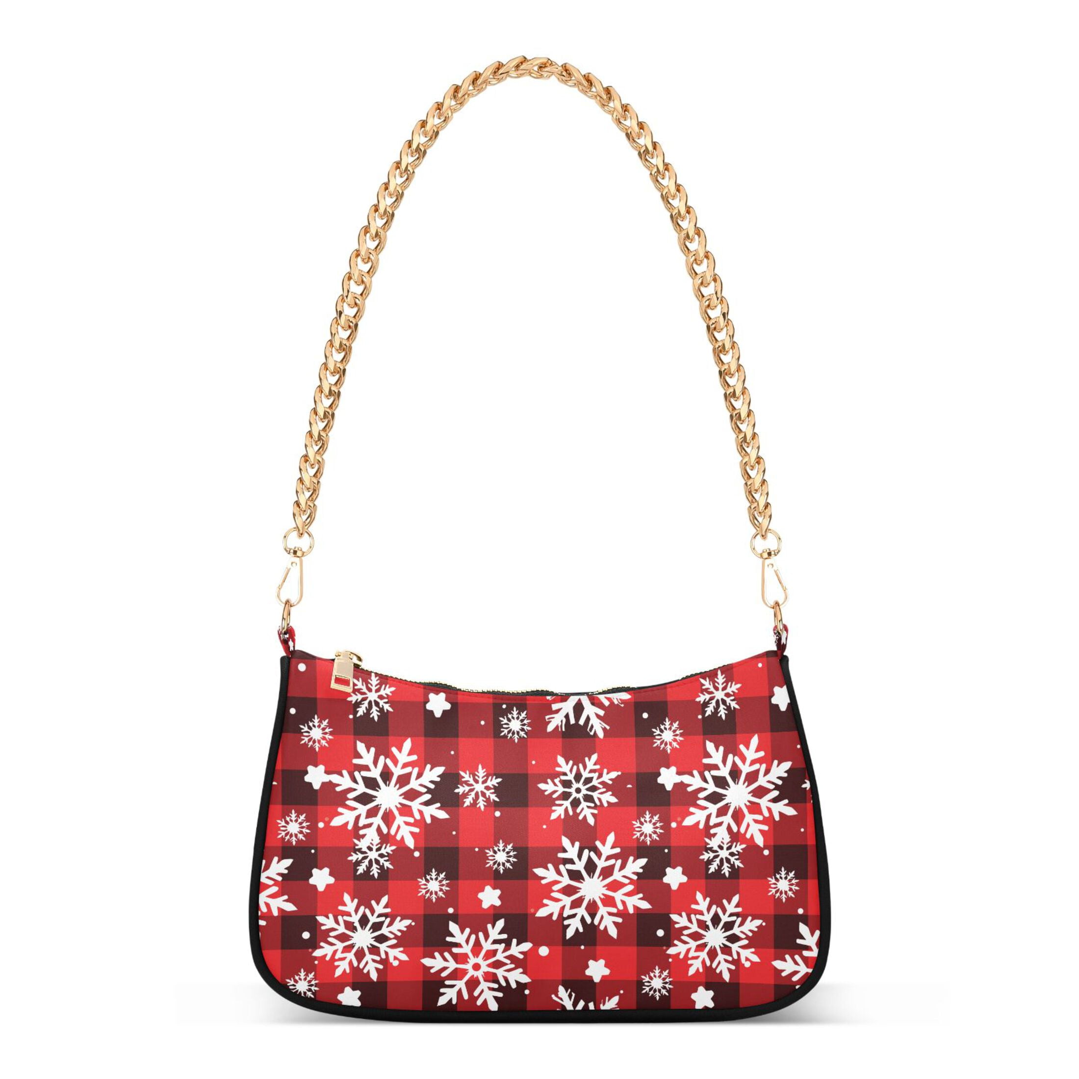 Print Tote Bag for Women Black and White Checkered Snowflake Shoulder ...