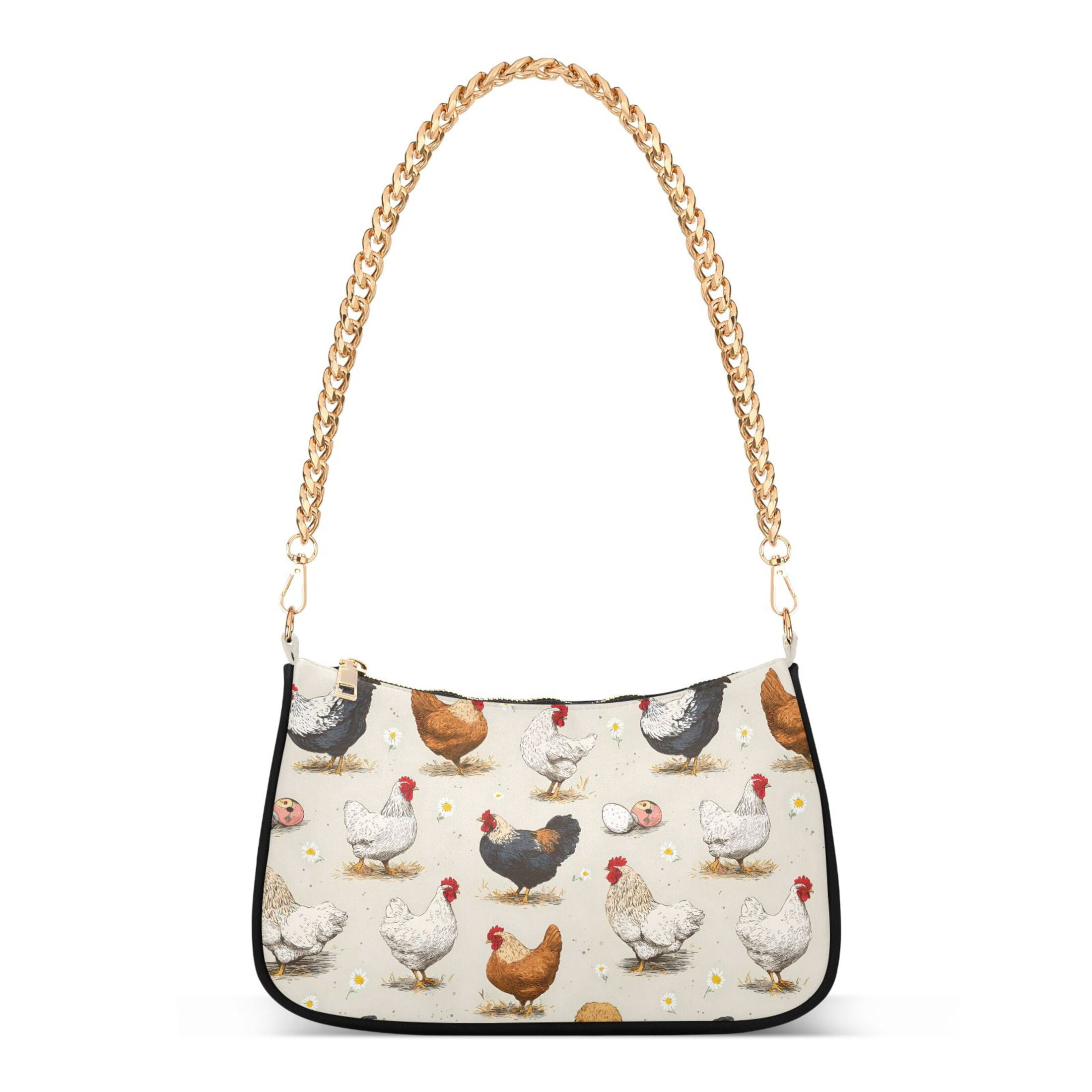 Print Tote Bag for Women Chicken Daisy Shoulder Bag Shoulder Handbags ...