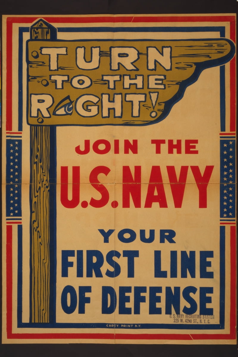 Print: Turn To The Right! Join The U.S. Navy, Your First Line Of ...