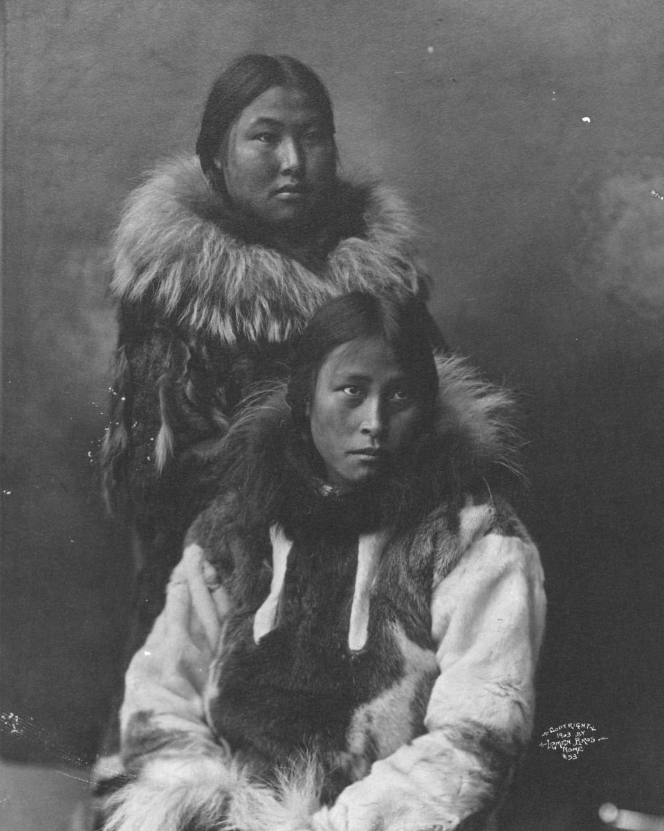 Print: Two Eskimo Women Posing, circa 1927 - Walmart.com