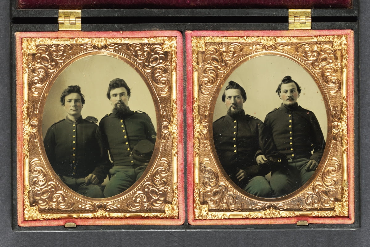 Print: Two Pairs Of Unidentified Soldiers In Union Shell Jackets, circa ...