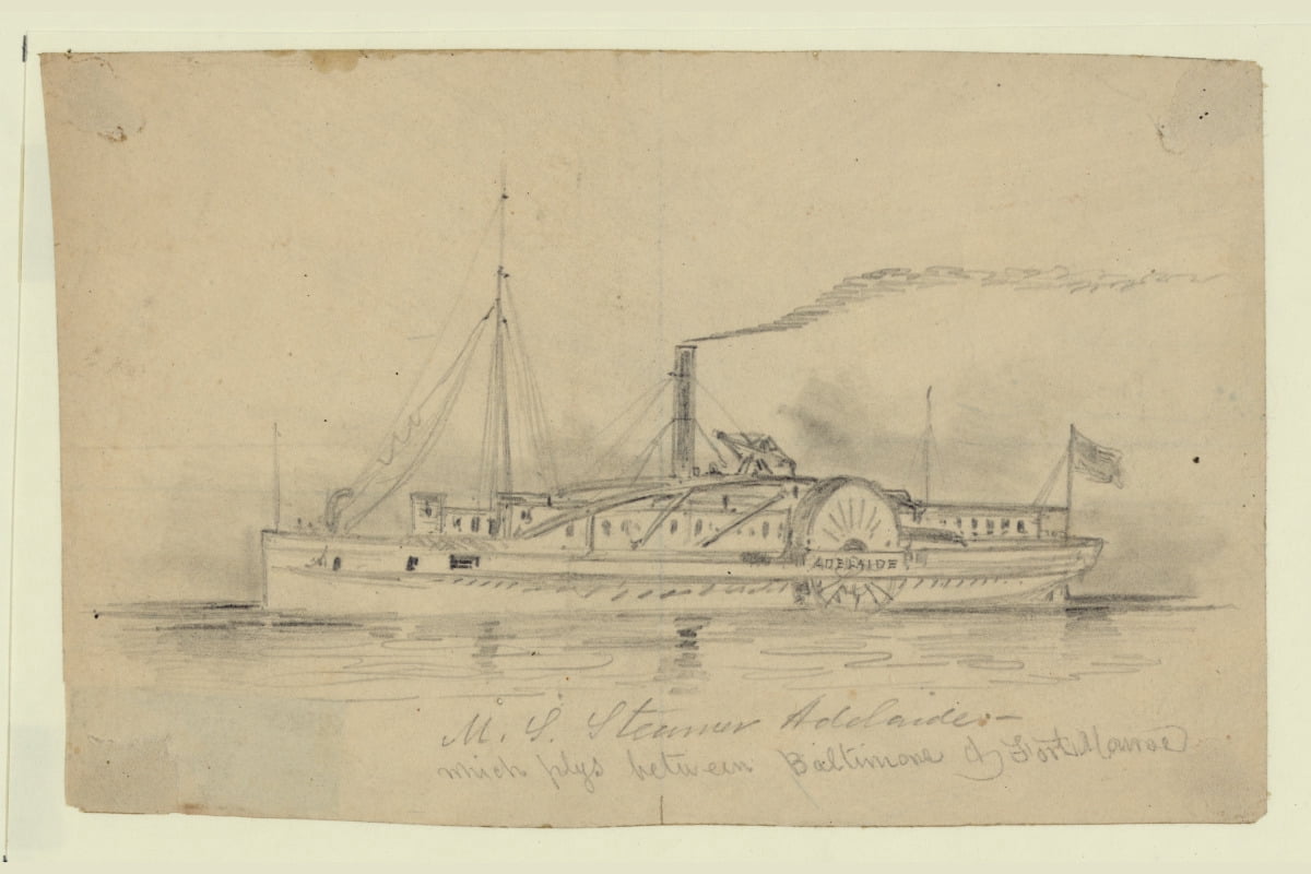 Print: U.S. Steamer Adelaide, Which Plys Sic Between Baltimore & Fort ...
