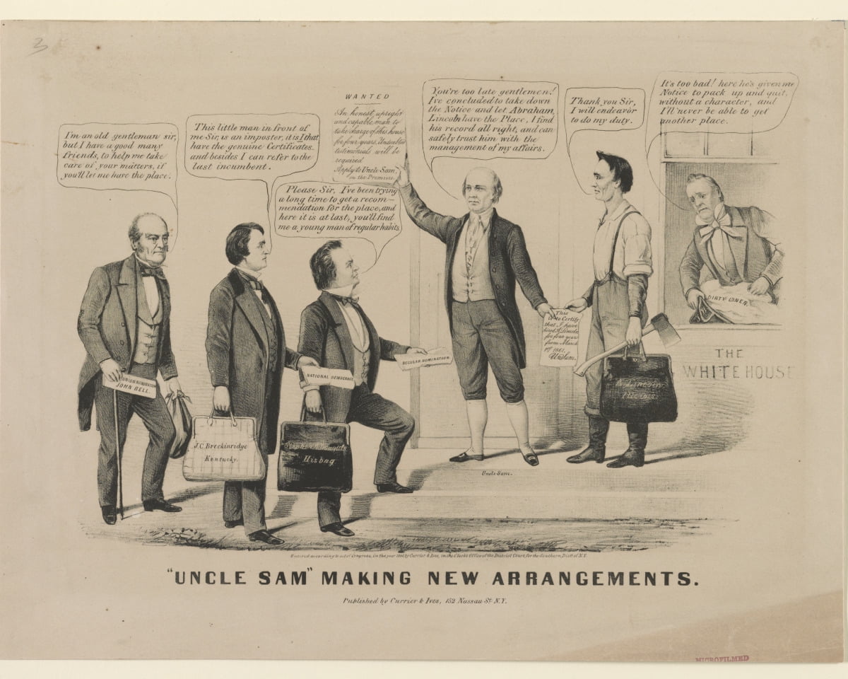 Print: Uncle Sam Making New Arrangements, 1860 - Walmart.com