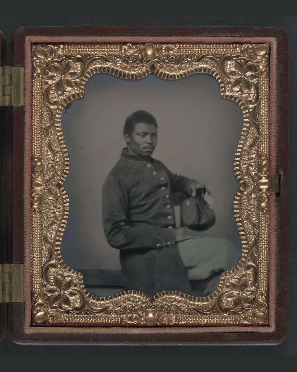 Print: Unidentified African American Soldier In Union Uniform, circa ...