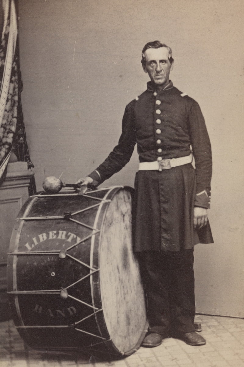 Print: Unidentified Soldier In Union Uniform With Liberty Band Bass ...
