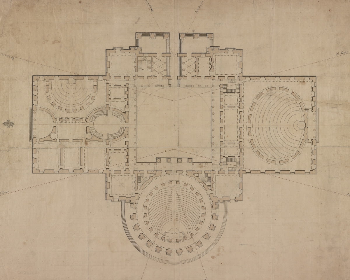 Print: United States Capitol (Federal Capitol), Washington, D.C. Floor ...
