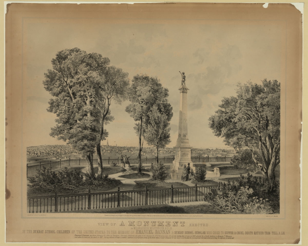 Print: View Of A Monument Erected In Milwaukee, Wisconsin, A.D. 18 ...