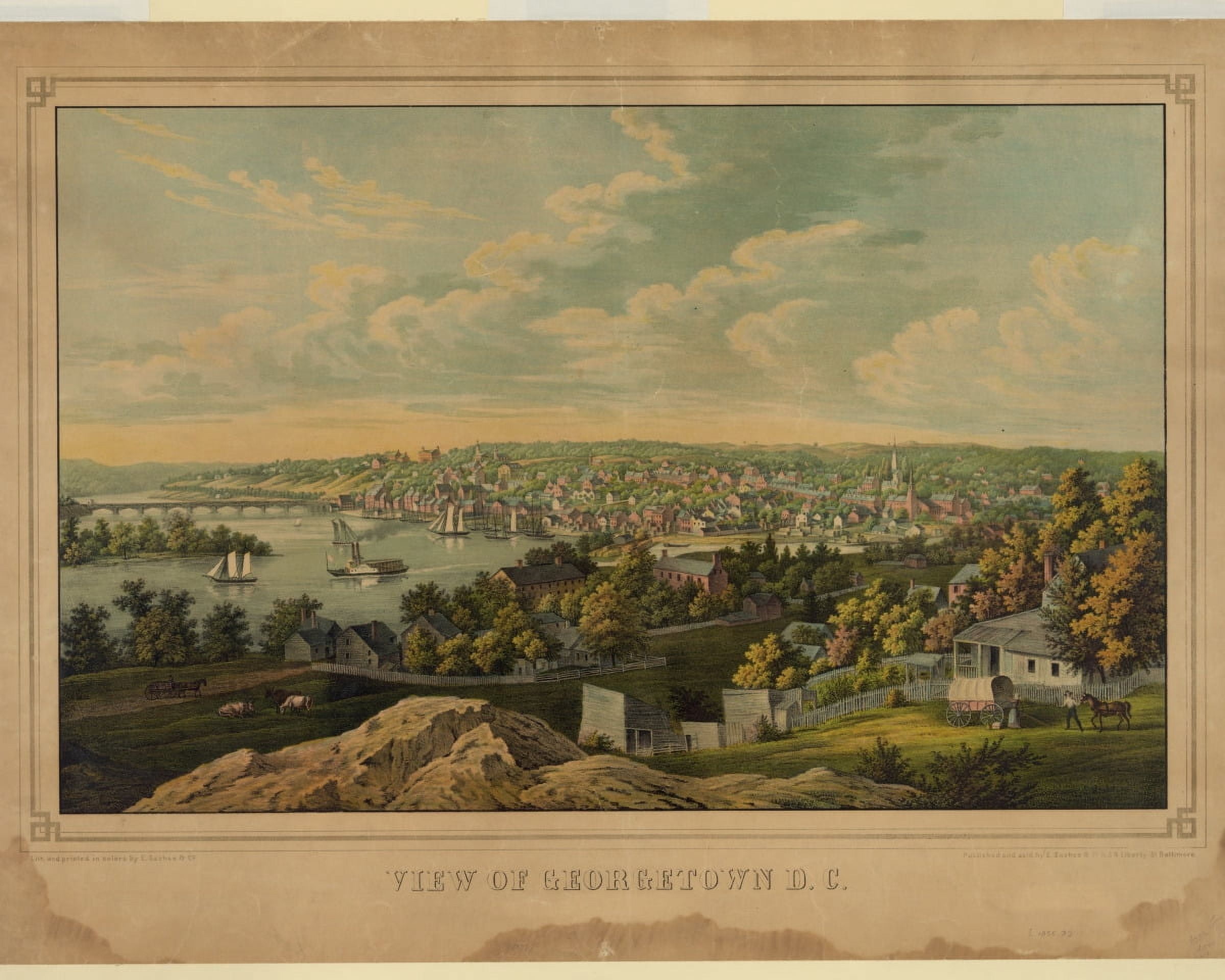 Print: View Of Georgetown D.C., 1855 - Walmart.com