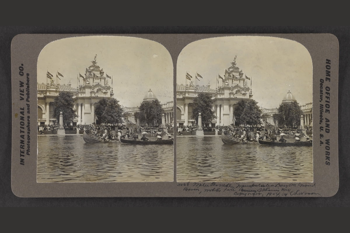 Print: Water Parade, Transportation Day On Grand Basin, World's Fair ...