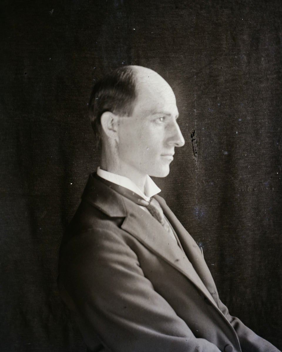 Print: Wilbur Wright, Age 30, Seated Facing Right, Half-Length Side ...