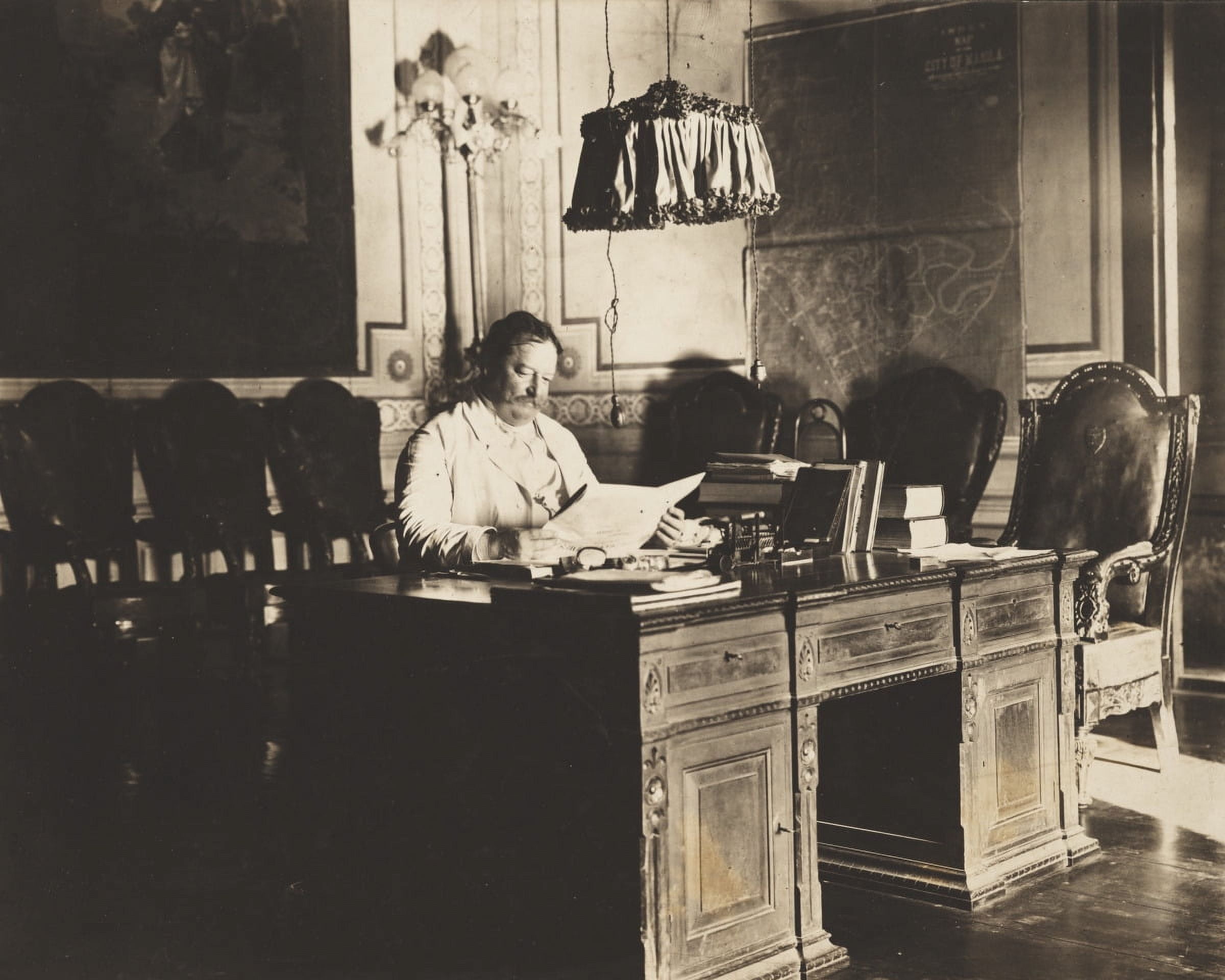 Print: William H. Taft, Governor-General Of The Philippines, Seated At ...