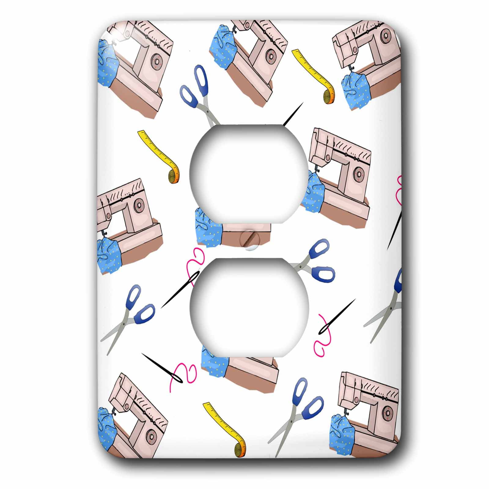 Print of Adorable Sewing Repeat Pattern 2 plug outlet cover lsp-204411 ...