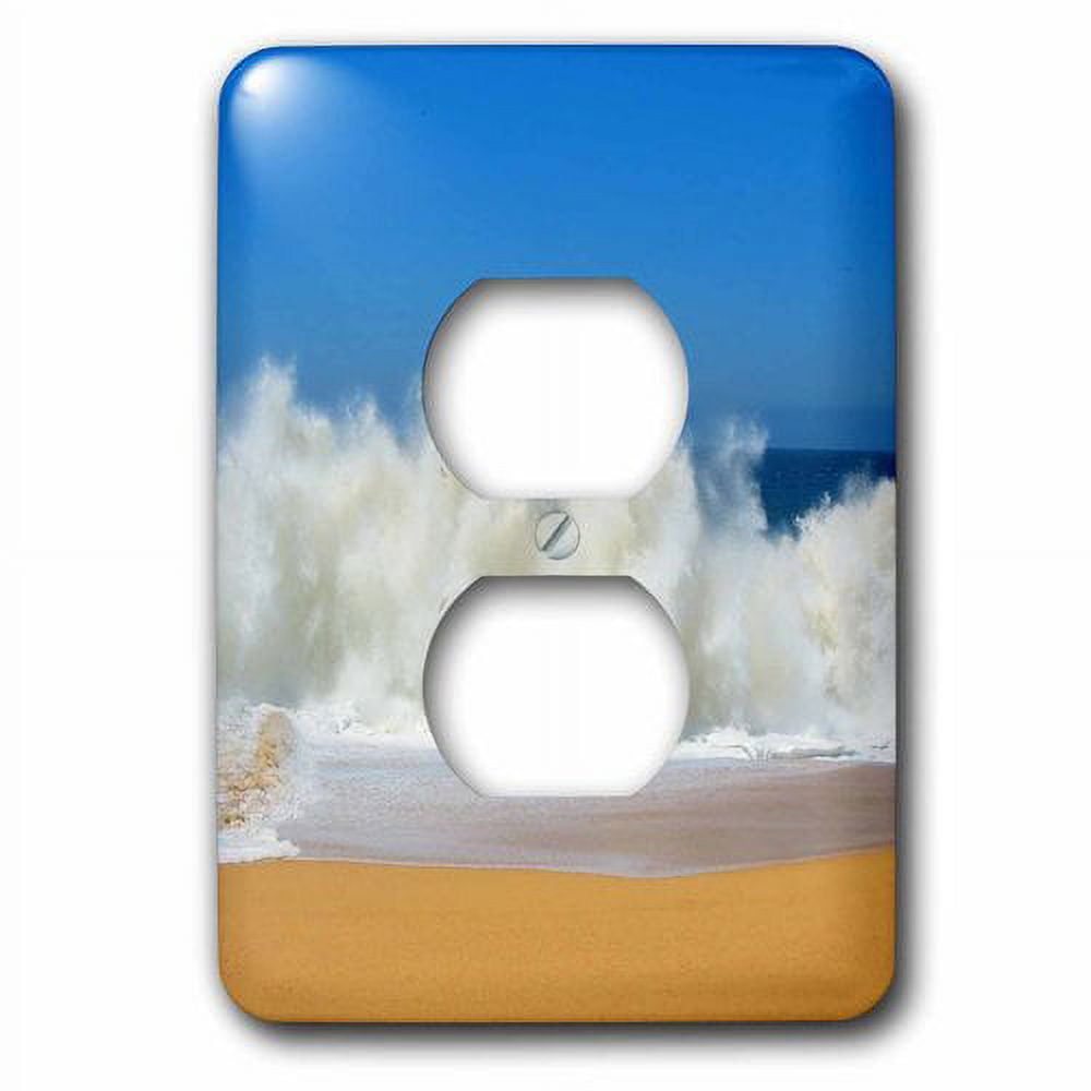 3dRose, Print of Beautiful Windy Waves On Beach, 2 plug outlet cover ...