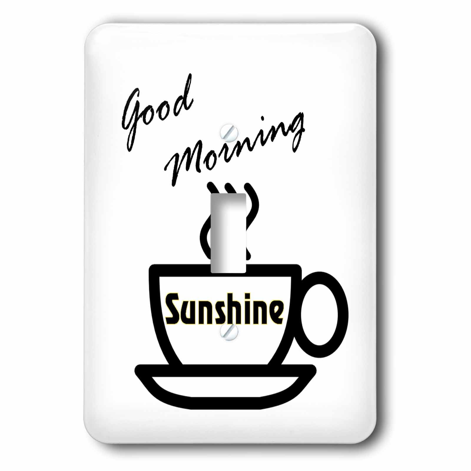 3dRose, Print of Coffee Cup With Good Morning Sunshine, single toggle ...