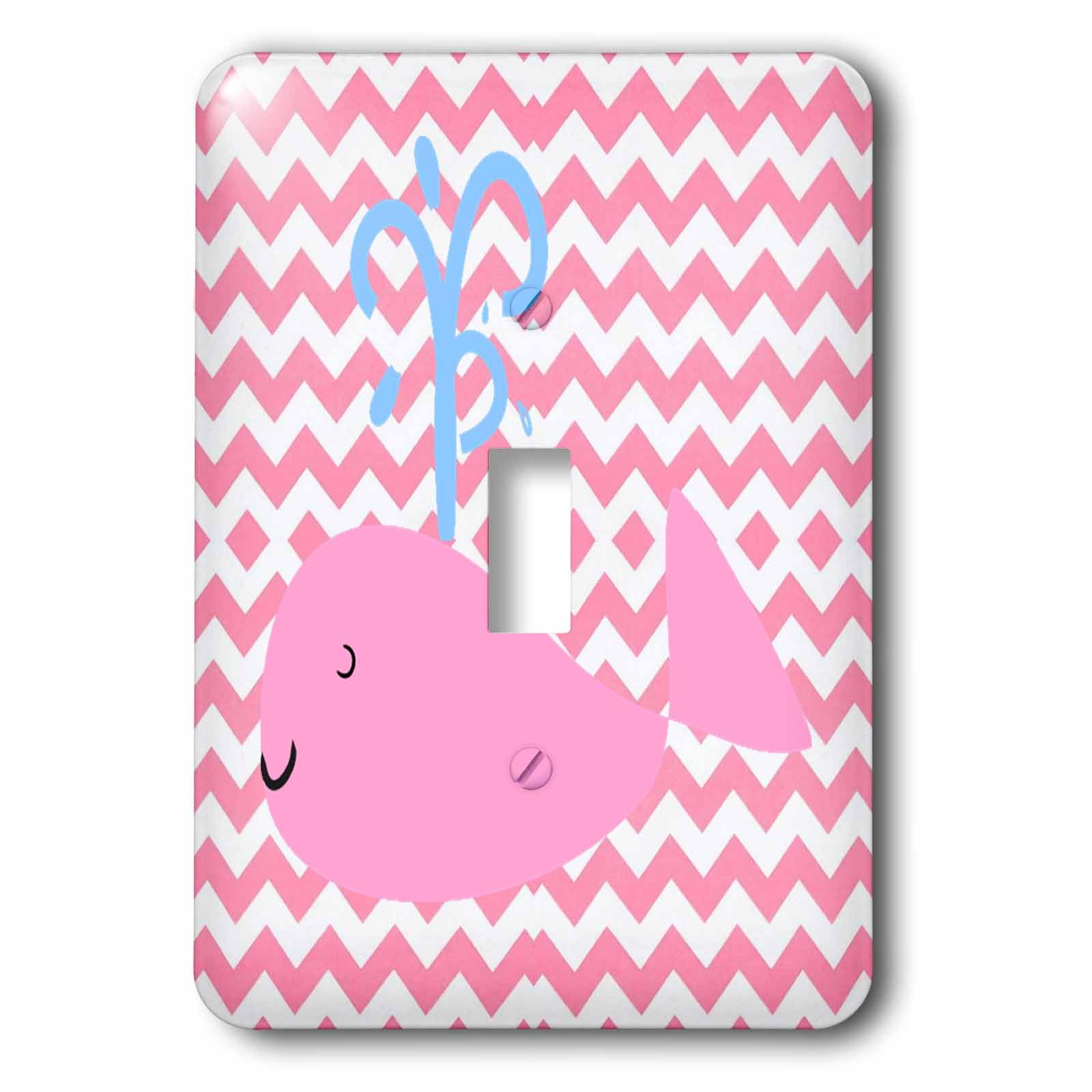 Print of Cute Pink Whale On Pink Chevron single toggle switch lsp ...