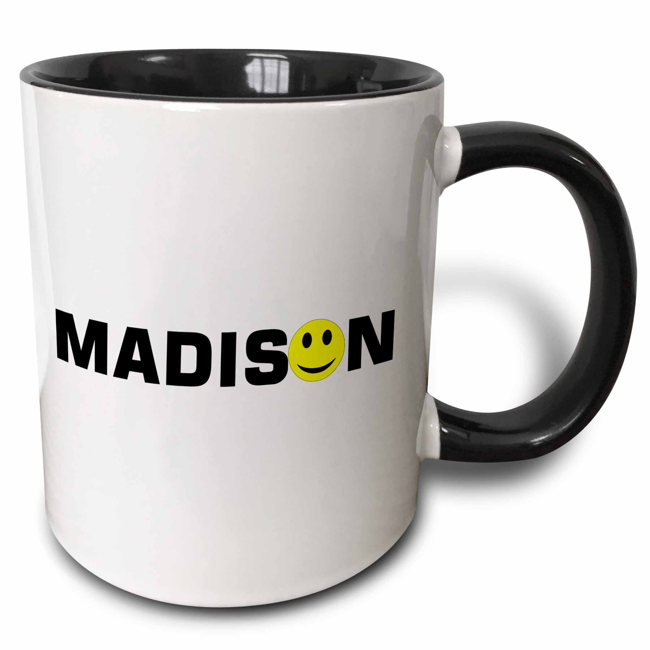 Print of Madison With smiling Face For O 11oz Two-Tone Black Mug mug ...