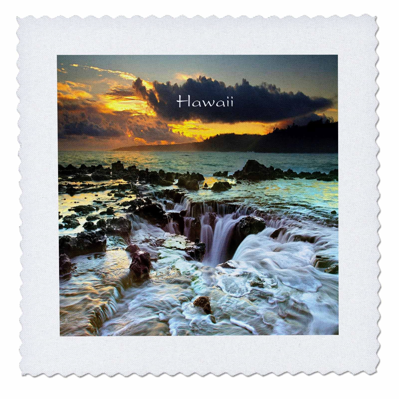 3dRose, Print of Magnificent Hawaiian Sunset With Waterfalls, 10x10 ...