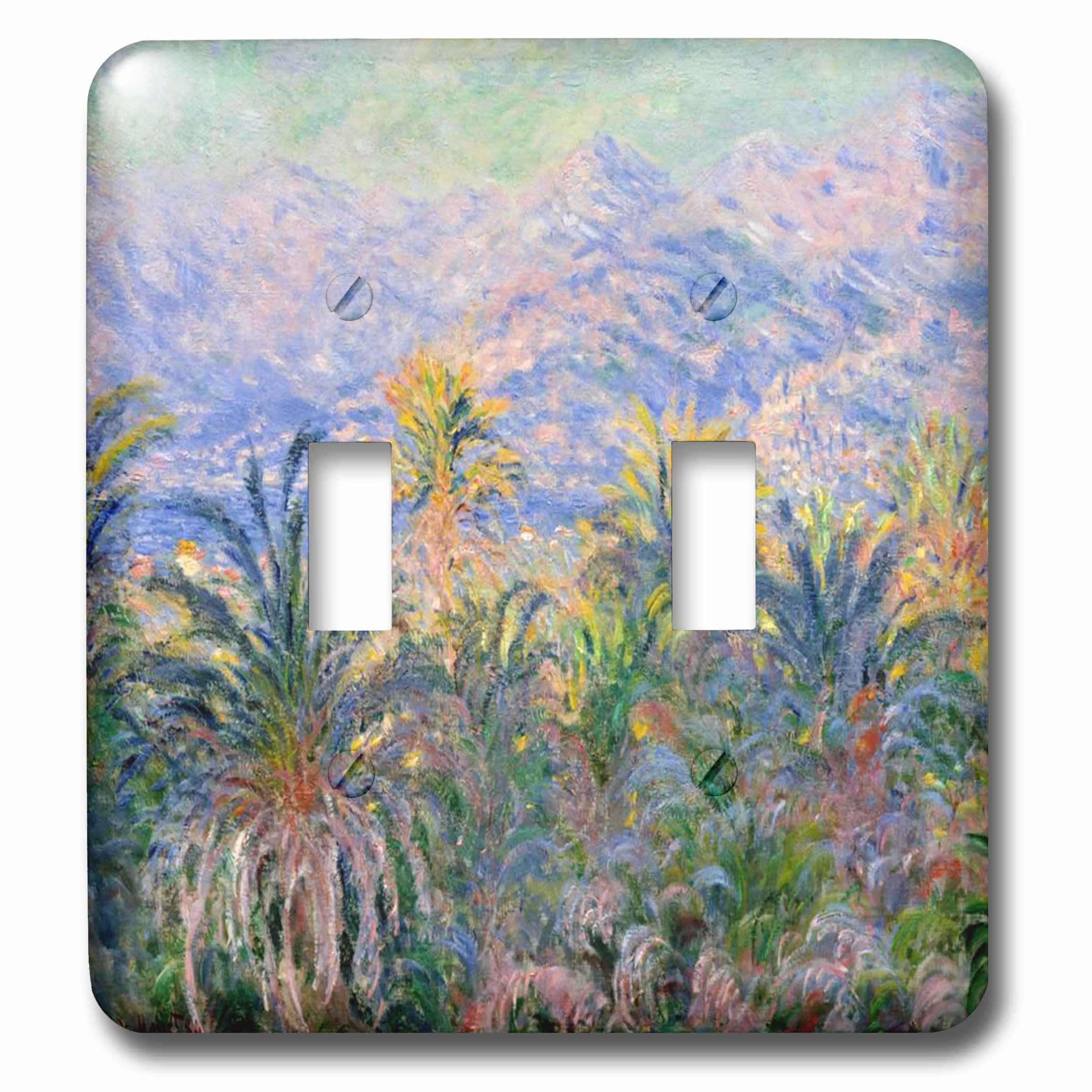 3dRose, Print of Monet Painting Of Palm Trees And Mountain, double ...