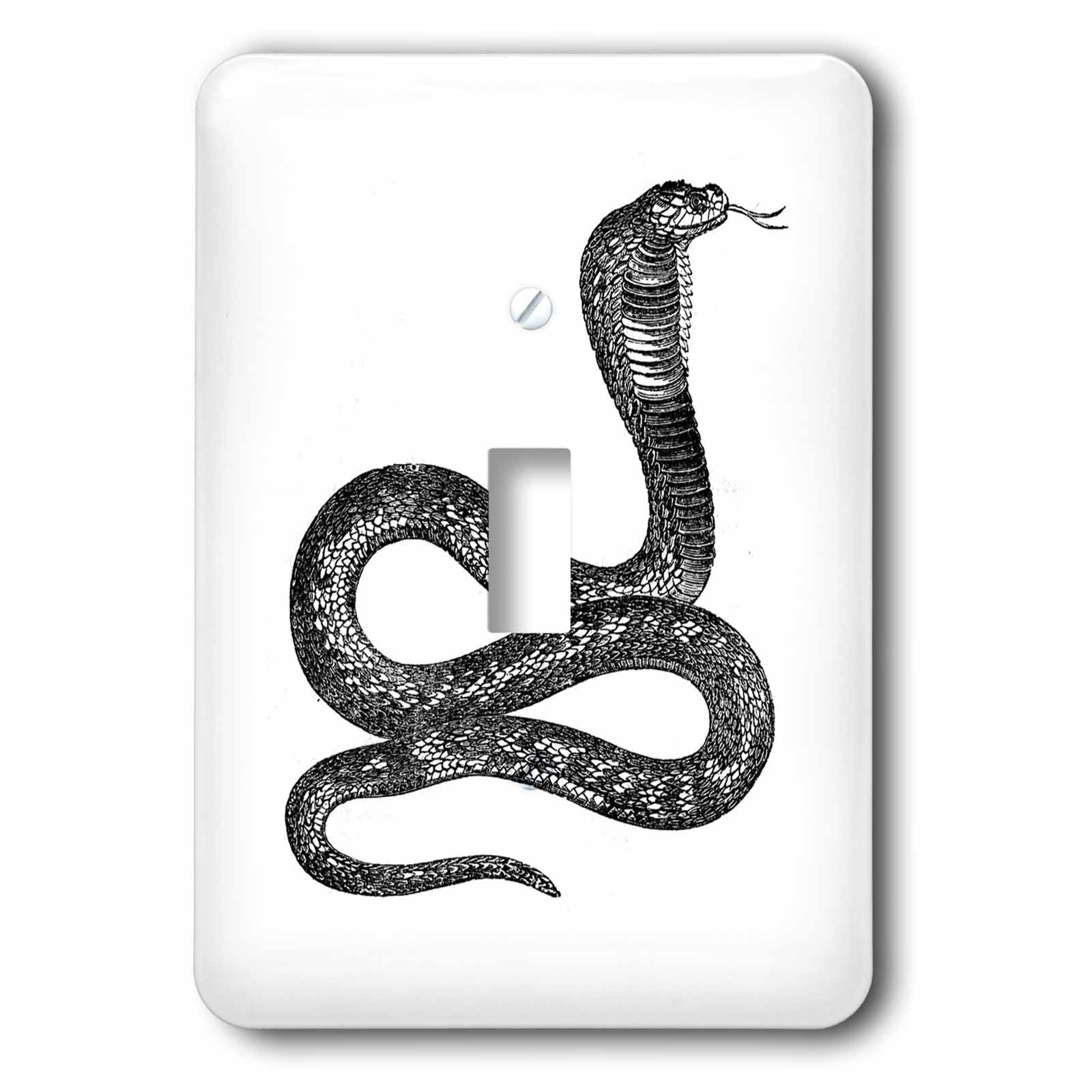 3dRose, Print of Vintage Cobra Snake Drawing, single toggle switch ...