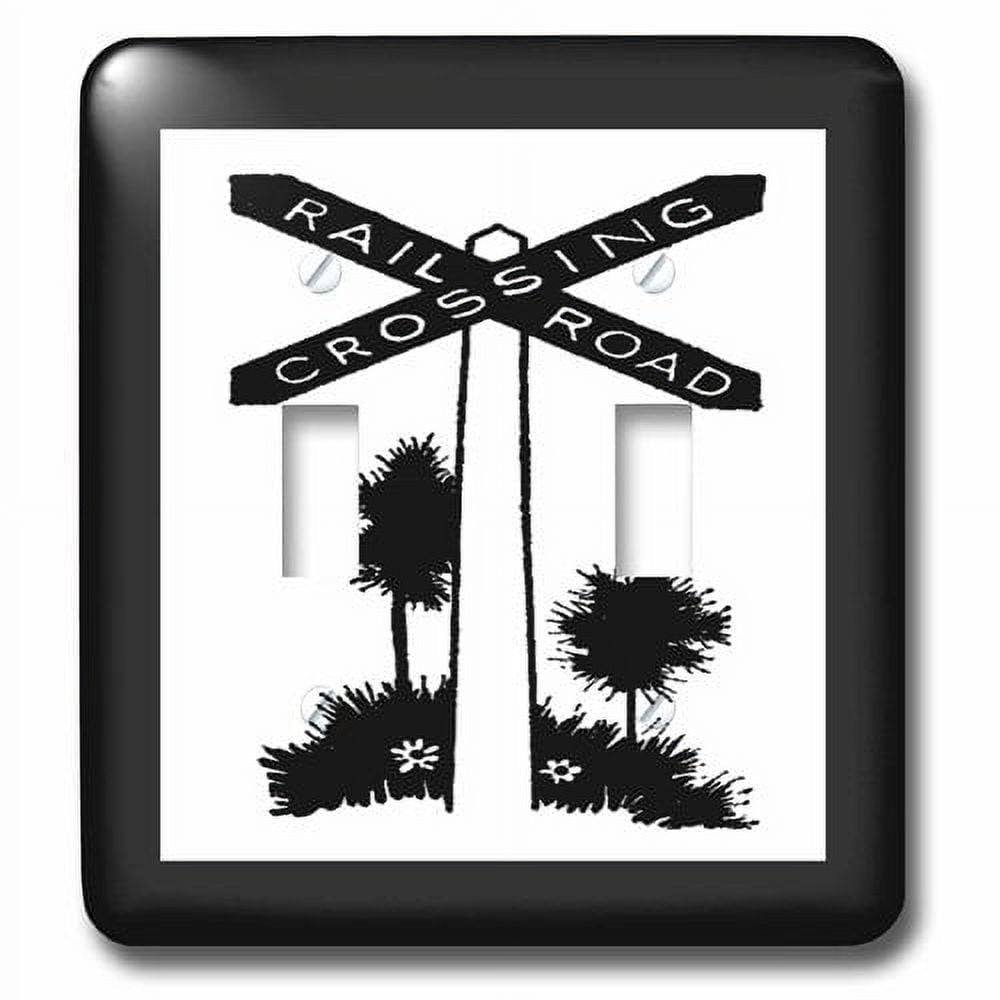 3dRose, Print of Vintage Railroad Crossing Sign, double toggle switch ...