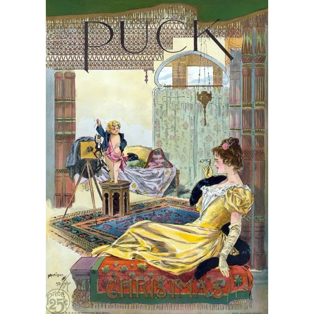 Puck Christmas 1898 Poster Print by Harrison Fisher - Walmart.com