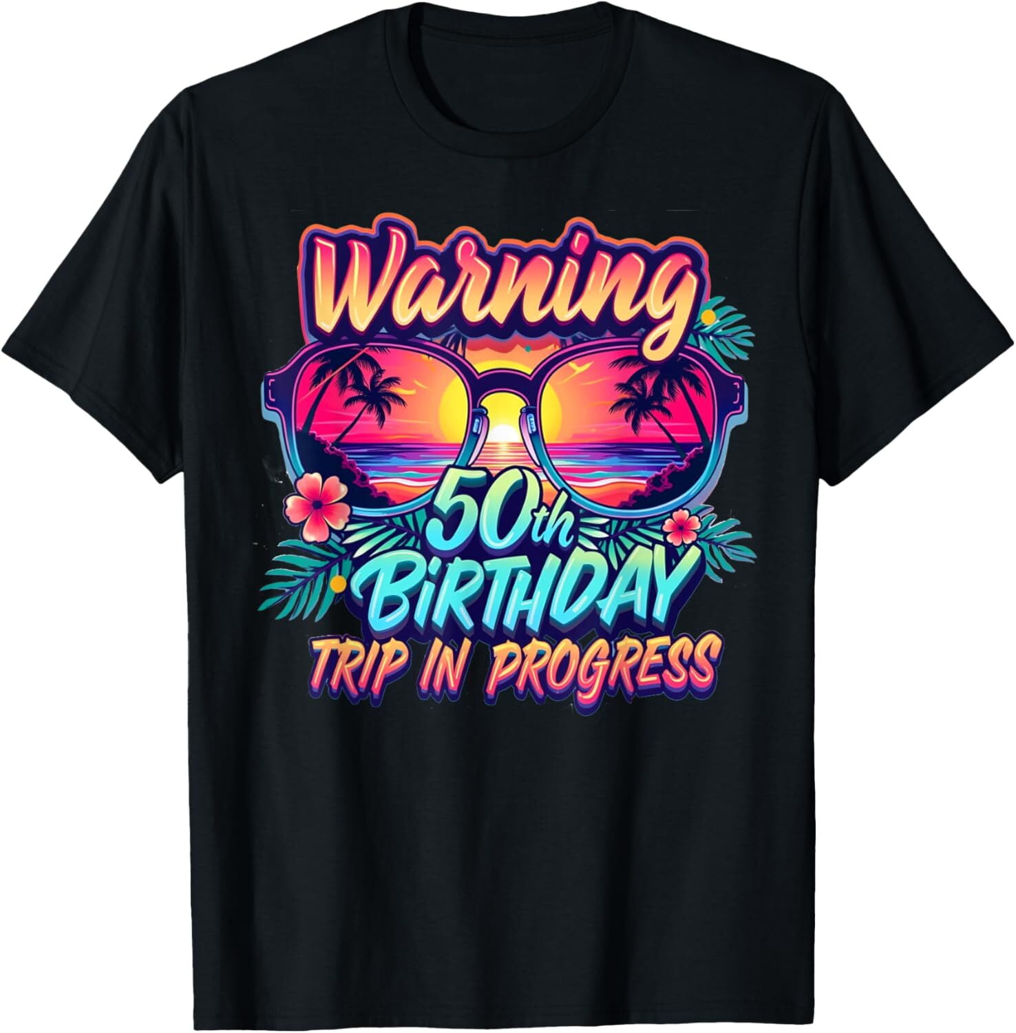 PrintJunkie 50 Years Old Warning 50th Birthday Trip In Progress T-Shirt ...
