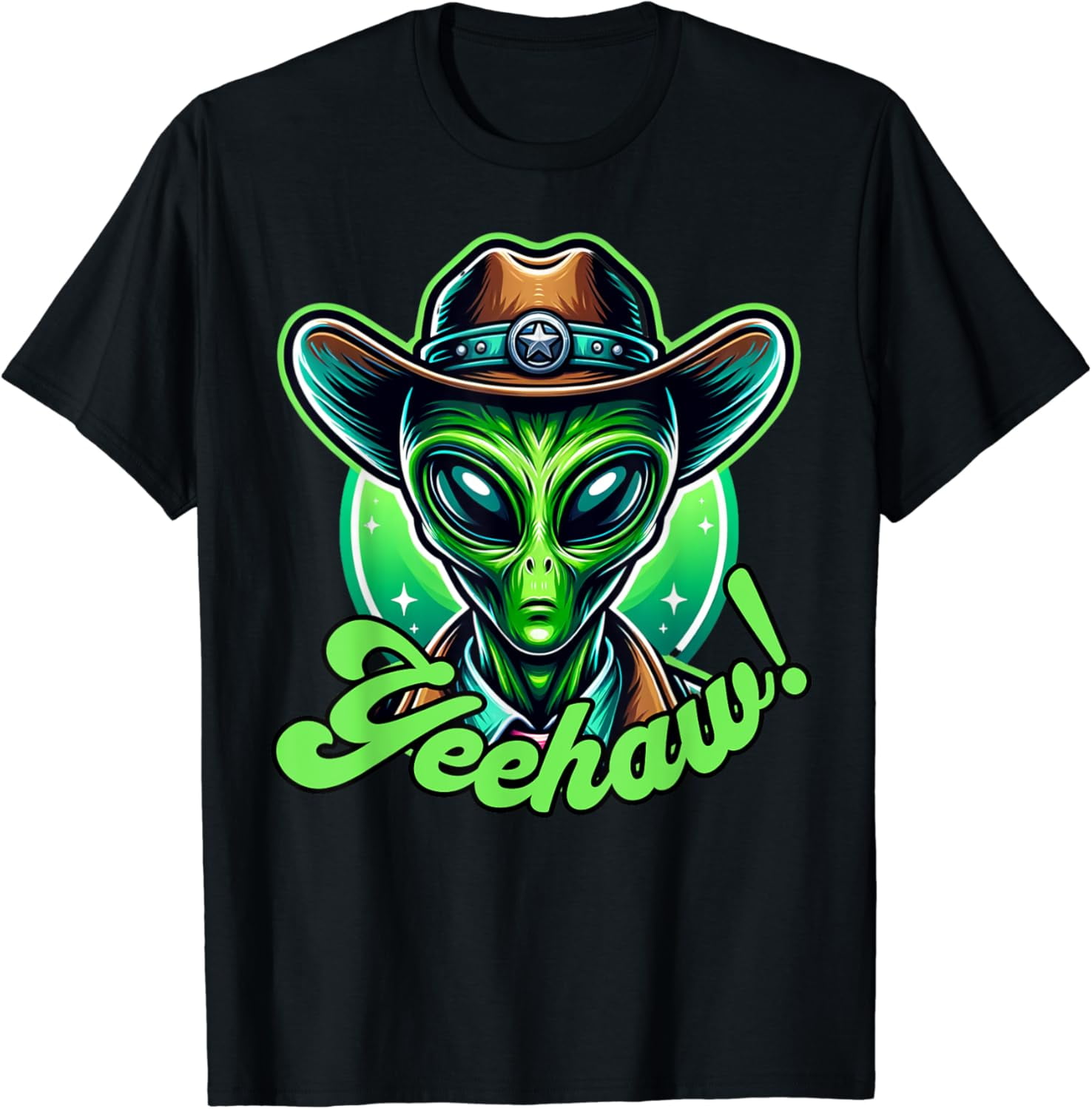 PrintJunkie Alien Wrangler Western Shirt Space Lover T-Shirt - Walmart.com