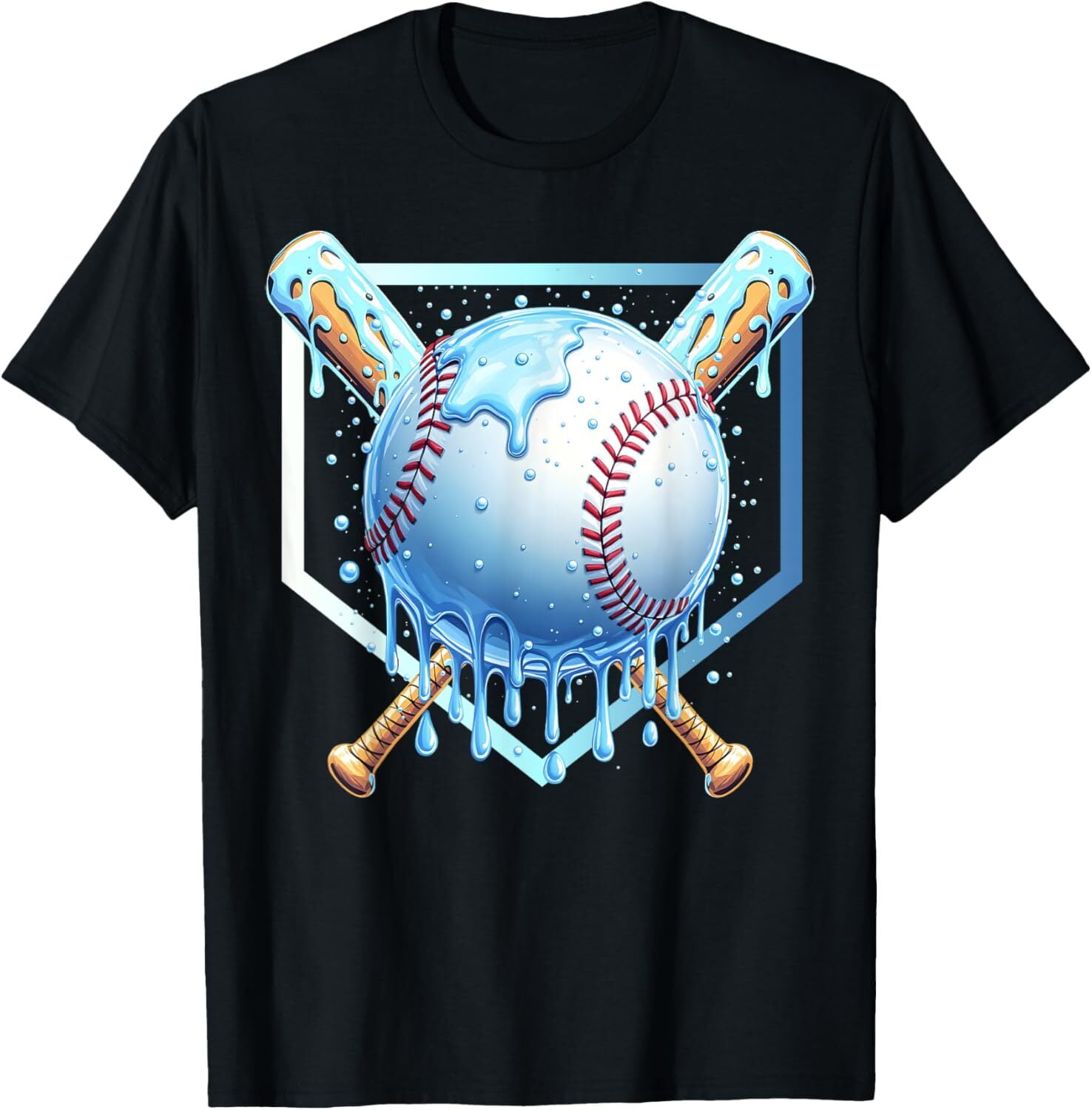 PrintJunkie Baseball Drip For Boys Home Plate Ice Cream Drip Youth ...