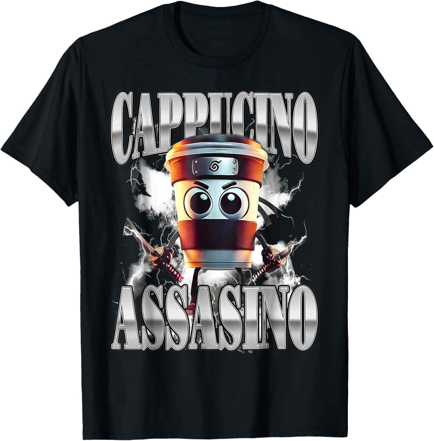 PrintJunkie Cappuccino Assassino Coffee Italian Brainrot T-Shirt ...