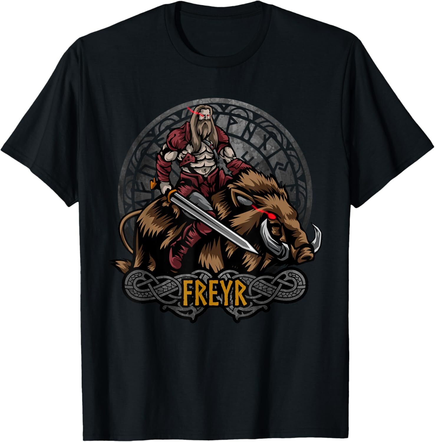 PrintJunkie Freyr Norse Mythology Valhalla Viking Nordic God T-Shirt ...