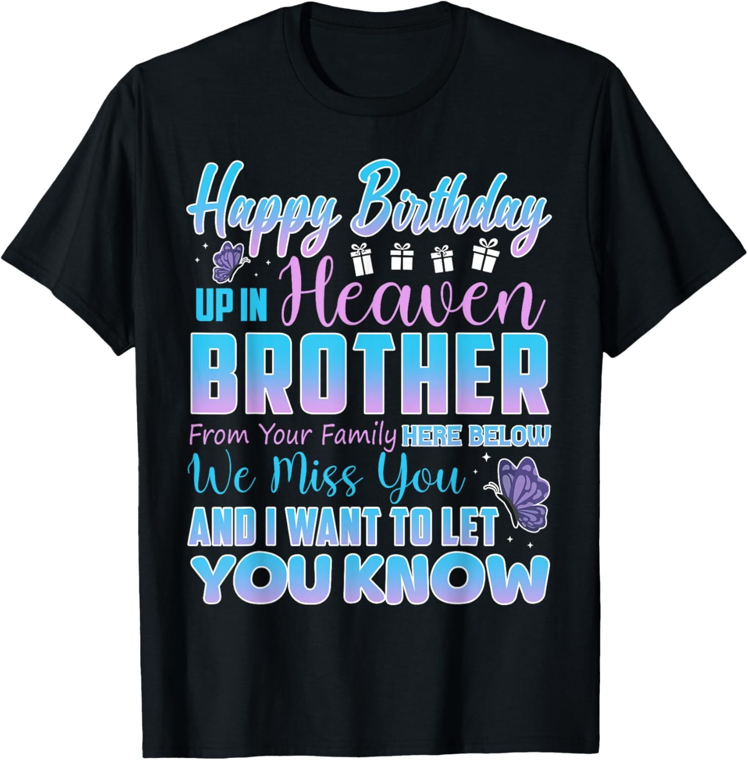 PrintJunkie Happy Birthday Brother Angel in Heaven Memorial Remember T ...