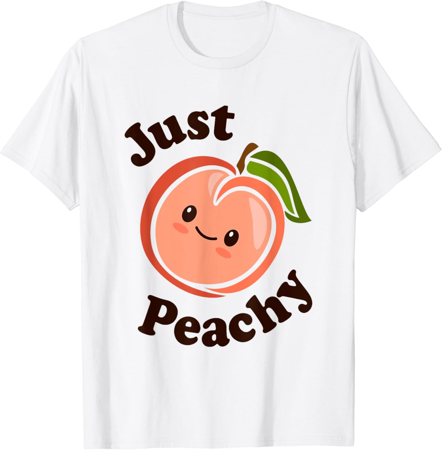 PrintJunkie Just Peachy Cute Kawaii Peach Food Pun Adorable Peach T ...