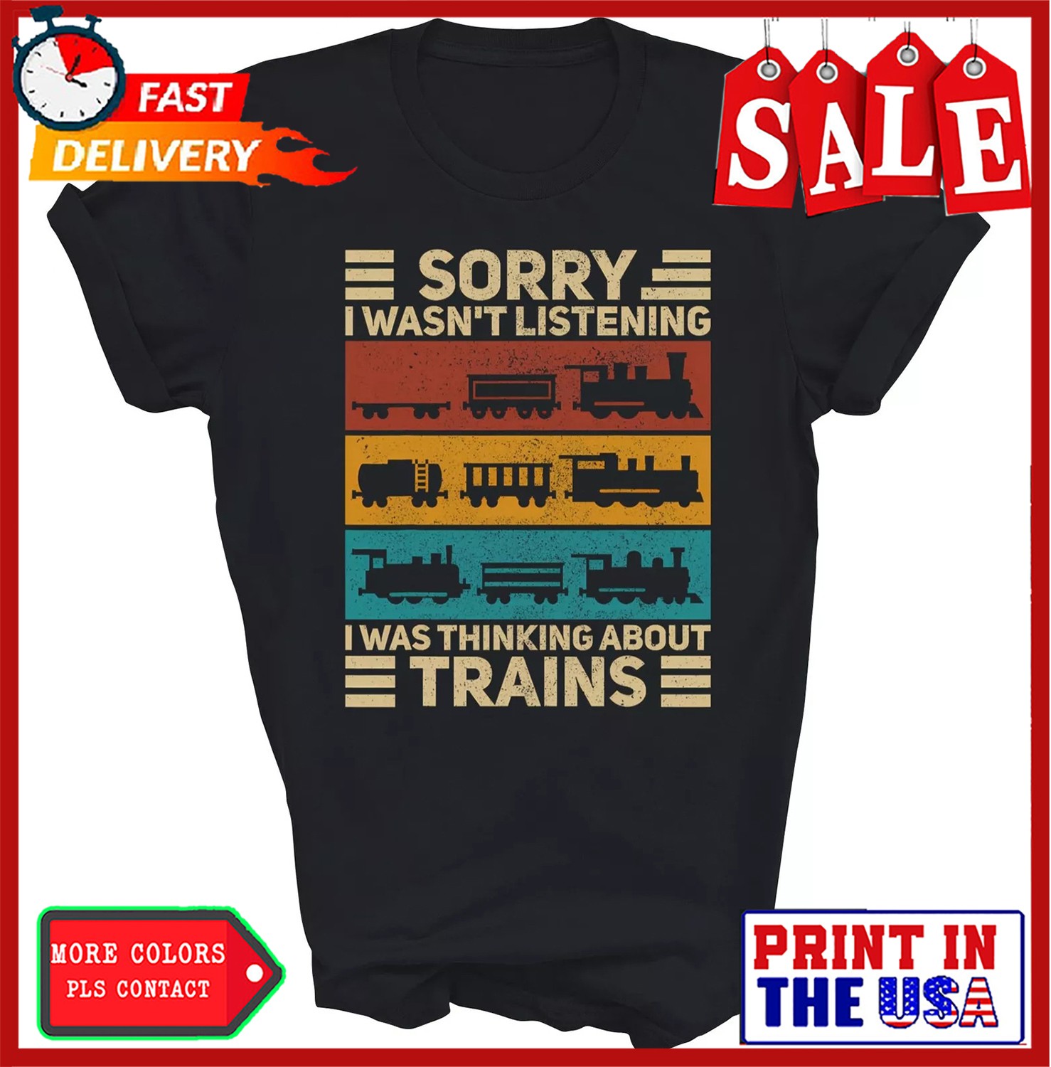 PrintJunkie Train Lover Model Railroad Conductor Train Unisex Shirt ...